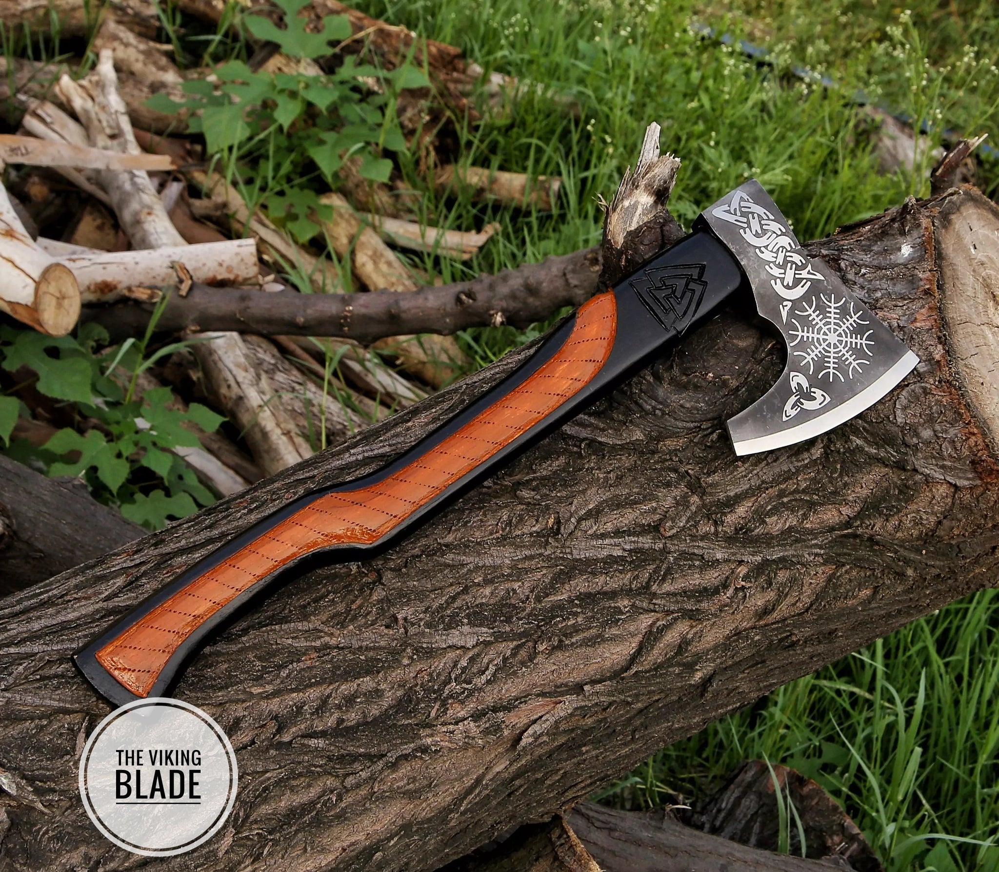 Custom Hand Forged Carbon Steel Vikings Axe With Leather Sheath |The V ...