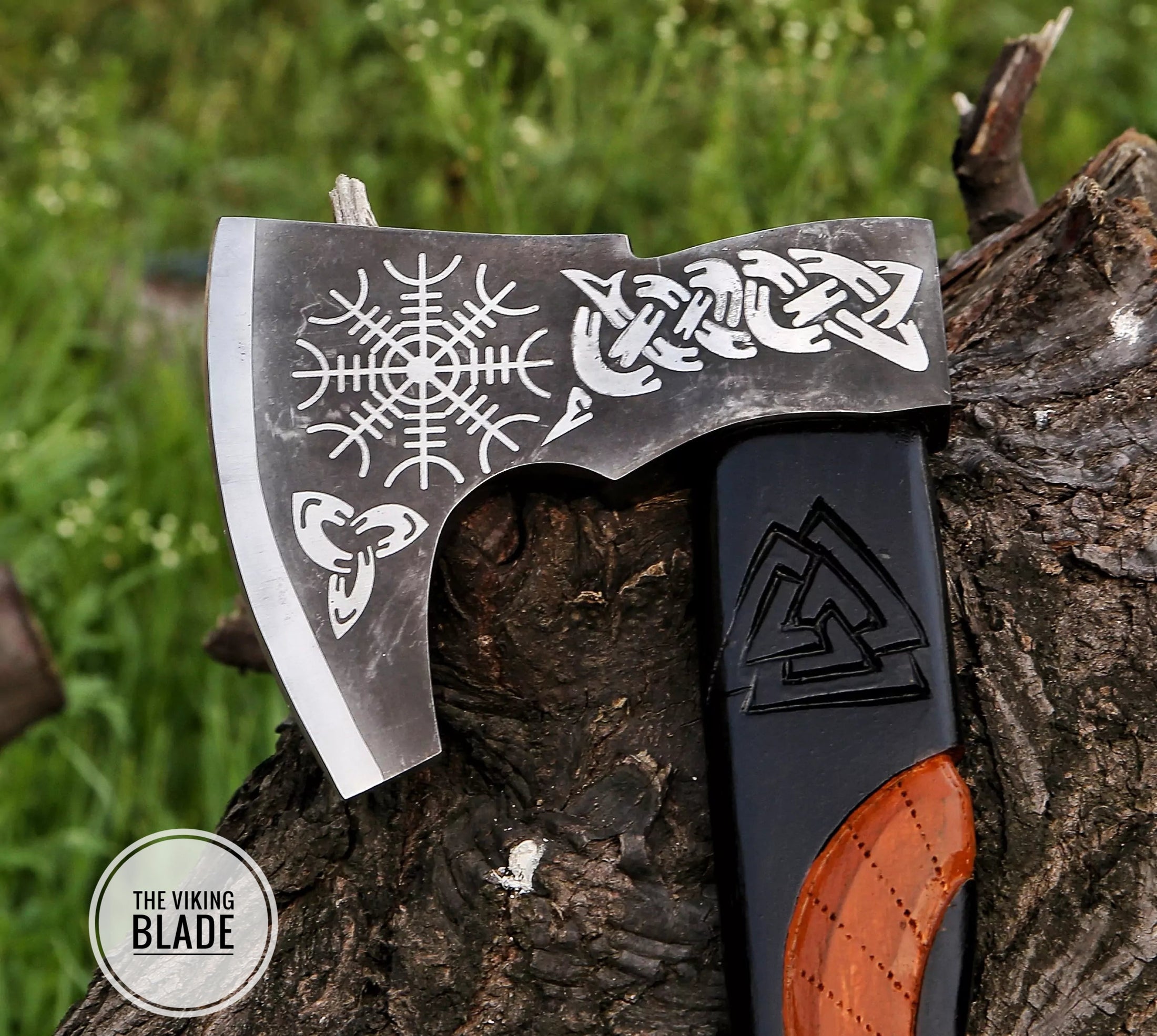 Custom Hand Forged Carbon Steel Vikings Axe With Leather Sheath |The V ...