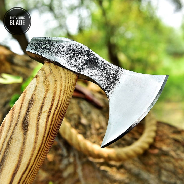 CUSTOM HANDMADE FORGED High Carbon STEEL Tomahawk hatchet AXE Comes Wi ...