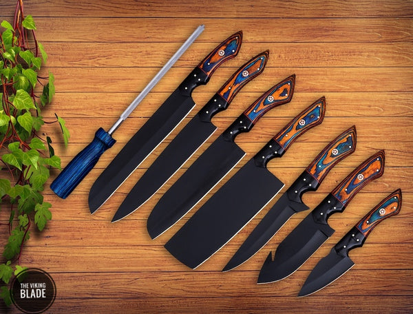 Handmade Chef Knife Set with Razor Sharp Cutting Edge Comes with Uniqu ...