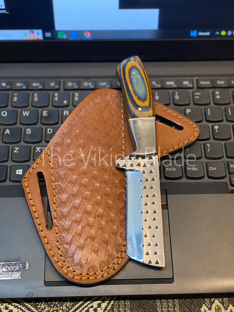 Custom Handmade Rasp Steel Bull Cutter Knife With Leather Sheath – The ...
