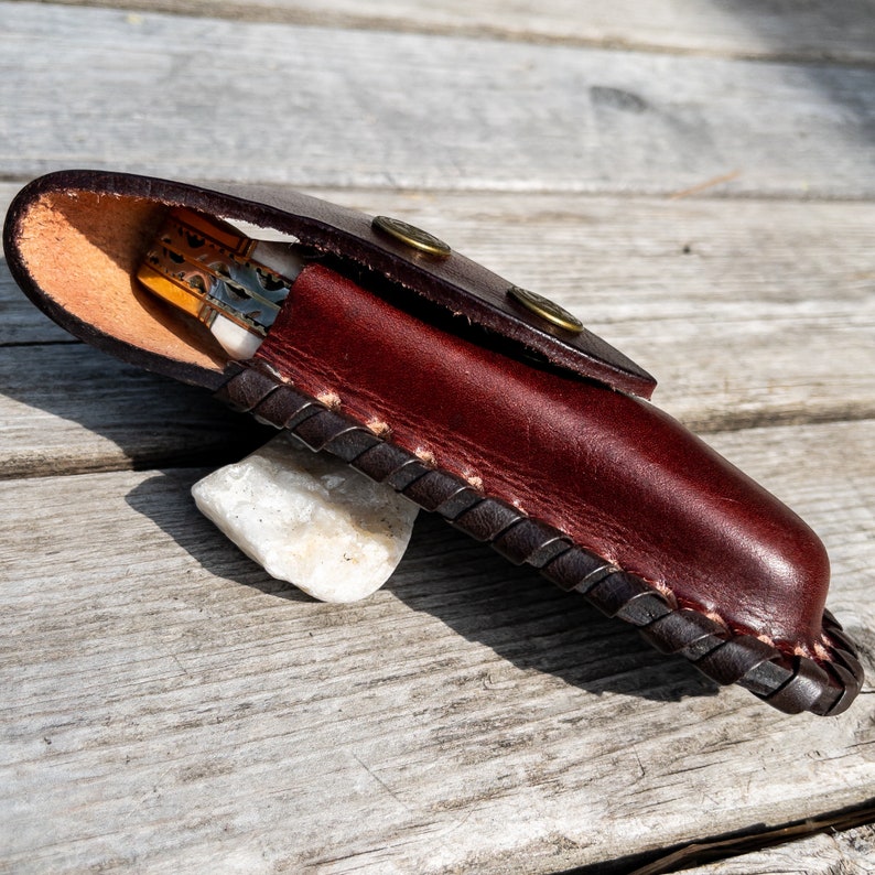 Double Blade Guild Staghorn Damascus Steel Pocket Knife - EDC Pattern ...