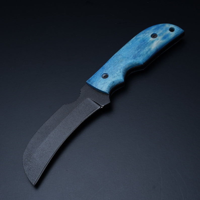 Custom Handmade Camel Bone Handle Knife With Leather Sheath – The ...
