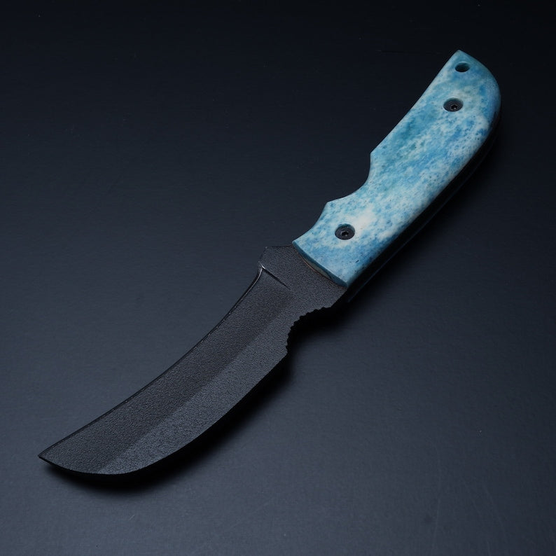 Custom Handmade Camel Bone Handle Knife With Leather Sheath – The ...