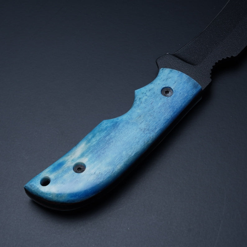 Custom Handmade Camel Bone Handle Knife With Leather Sheath – The ...