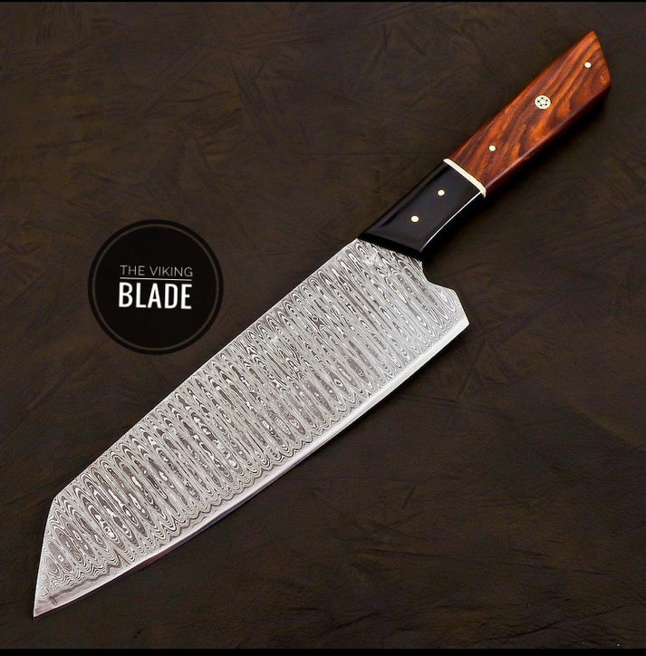 Handmade Damascus Chef Knife Hand Forged Japanese Bunka Kitchen Knife ...