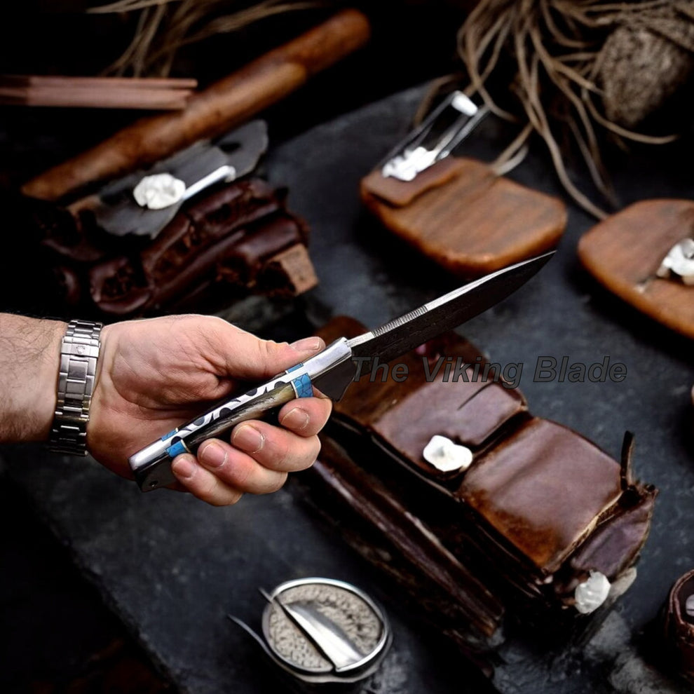 Custom Handmade Damascus Steel Custom Buffalo Horn Hunting Sport Knife ...