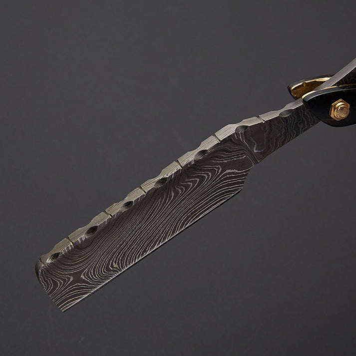 Custom Handmade Damascus Steel Straight Razor With Leather Sheath – The ...