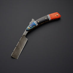 Custom Handmade Damascus Steel Straight Razor With Leather Sheath – The ...