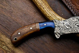 Custom Handmade Damascus Hunting Tracker knife wood handle – The Viking Blade